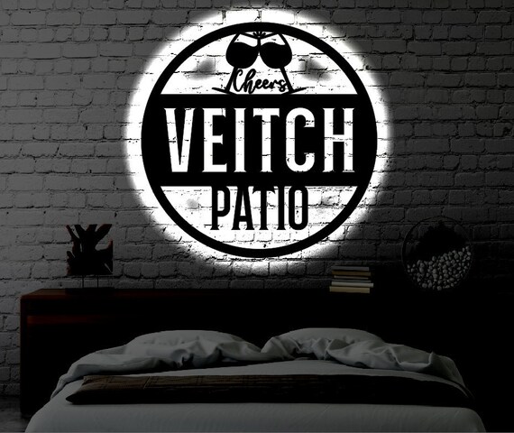 Personalized LED Backyard Patio Metal Sign / Outdoor Light up - Etsy