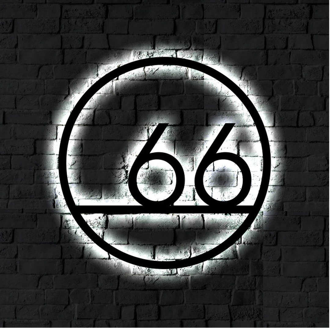 LED Address Metal Art Sign / Light up Address Plaque Sign / Multi Color ...