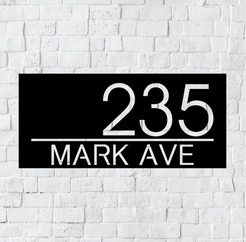 LED Address Metal Art Sign / Light up Address Plaque Sign / Multi Color ...