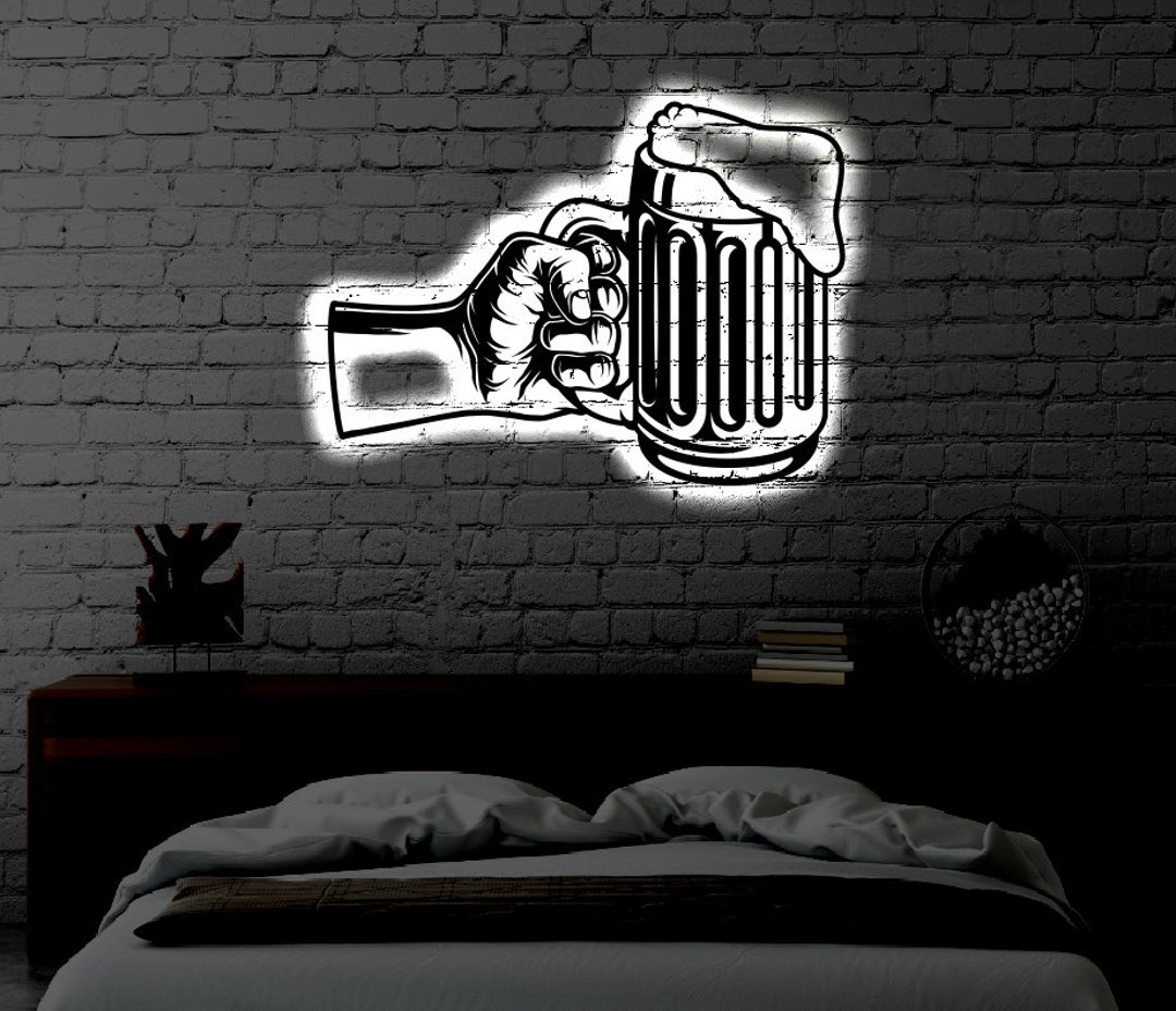 Personalized Bar LED Metal Art Sign / Light up Bar Metal Sign / Multi ...