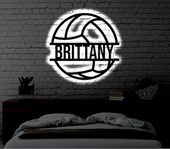 Personalized Volleyball LED Metal Art Sign / Light up - Etsy