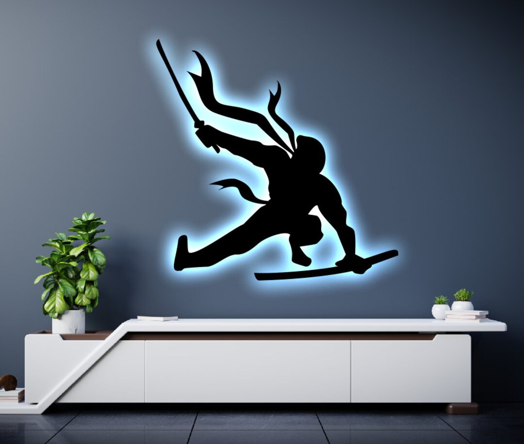 Ninja LED Metal Art Sign / Light up Ninja Metal Sign / Multi Colors ...