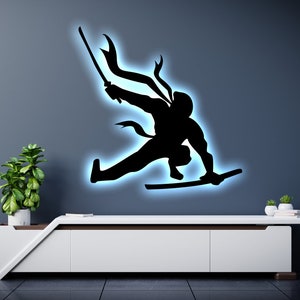 Ninja LED Metal Art Sign / Light up Ninja Metal Sign / Multi Colors ...