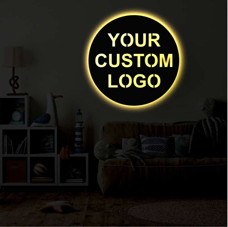 Custom LED Logo Sign / Light up Custom Logo Metal Sign / - Etsy