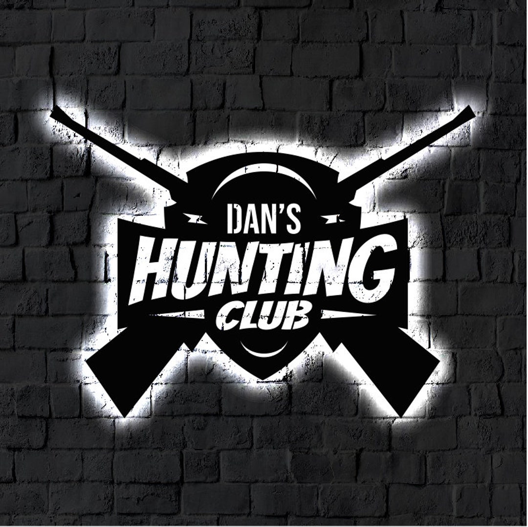 Personalized LED Hunting Metal Sign | Light up Custom Hunter Wall Art ...