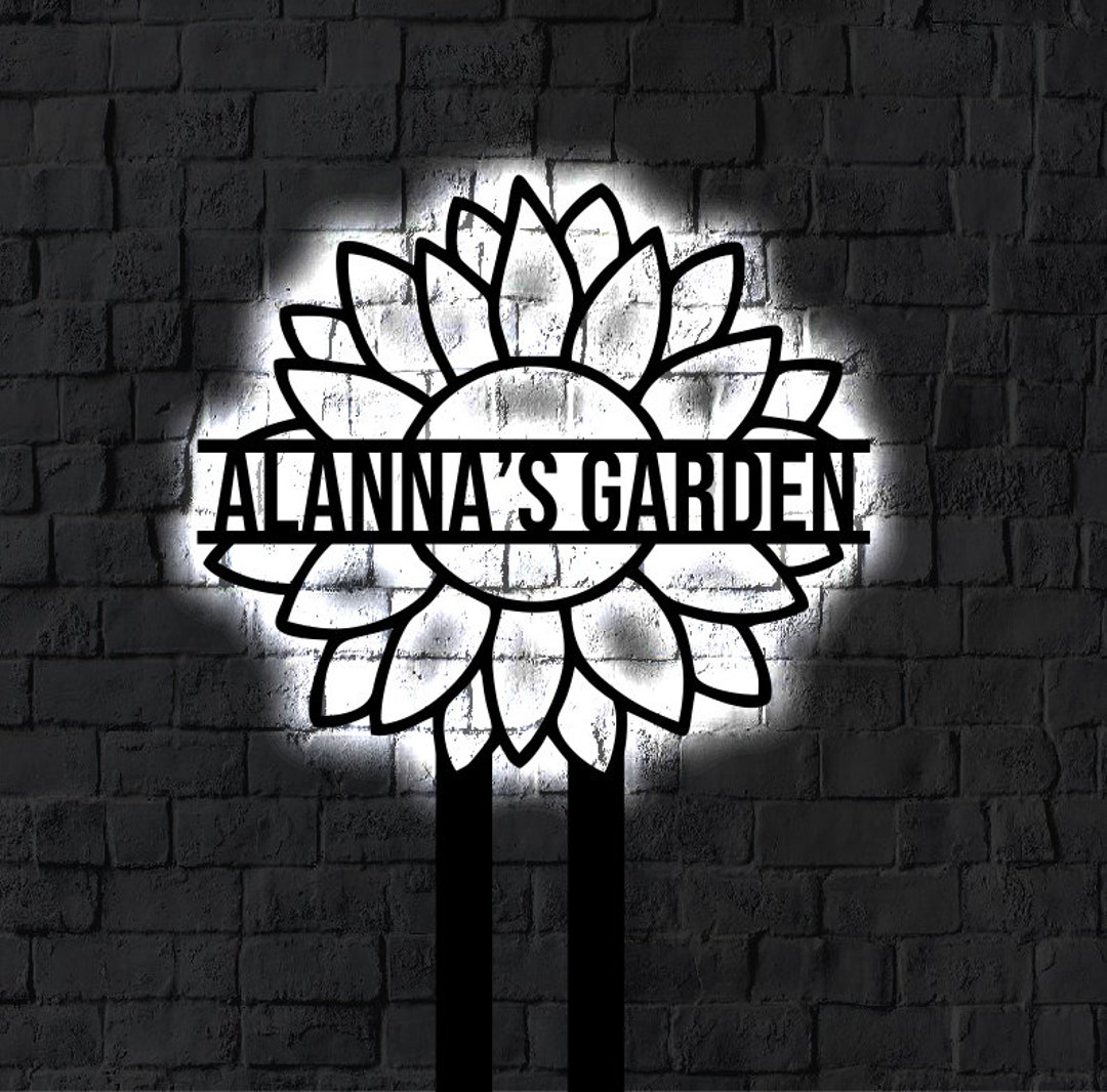 LED Metal Stake Garden Sign | Light up Solar Stake Garden Sign | Decor ...