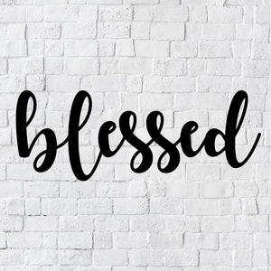 Blessed Script Metal Art Sign / Light up Blessed Metal Sign / Multi ...
