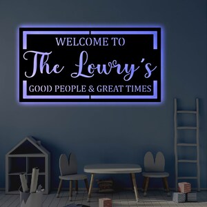 Personalized LED Backyard Pool Metal Sign / Outdoor Light up Pool Decor ...