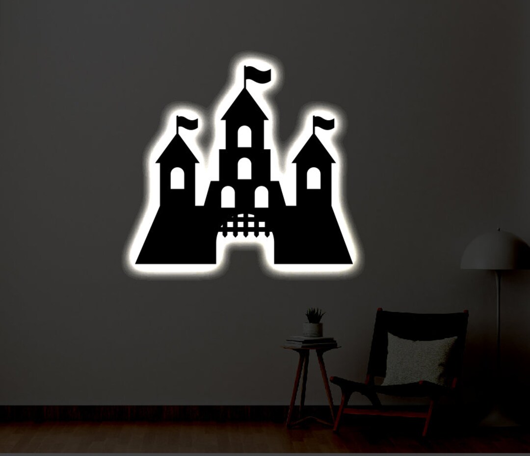 Personalized LED Castle Metal Sign | Light up Kid's Room Wall Art ...
