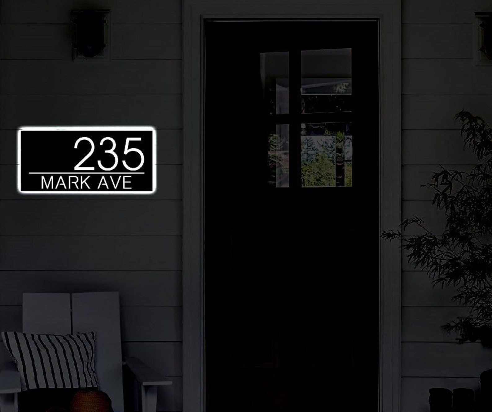 LED Address Metal Art Sign / Light up Address Plaque Sign / - Etsy