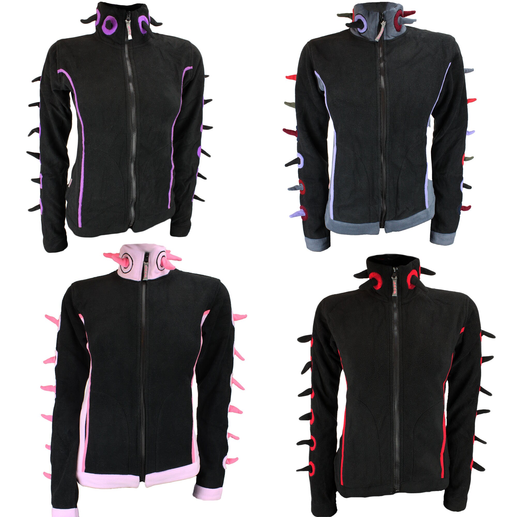 Spikey Fleece Jacket Emo Goth Cyber Punk Style Zip Up - Etsy UK