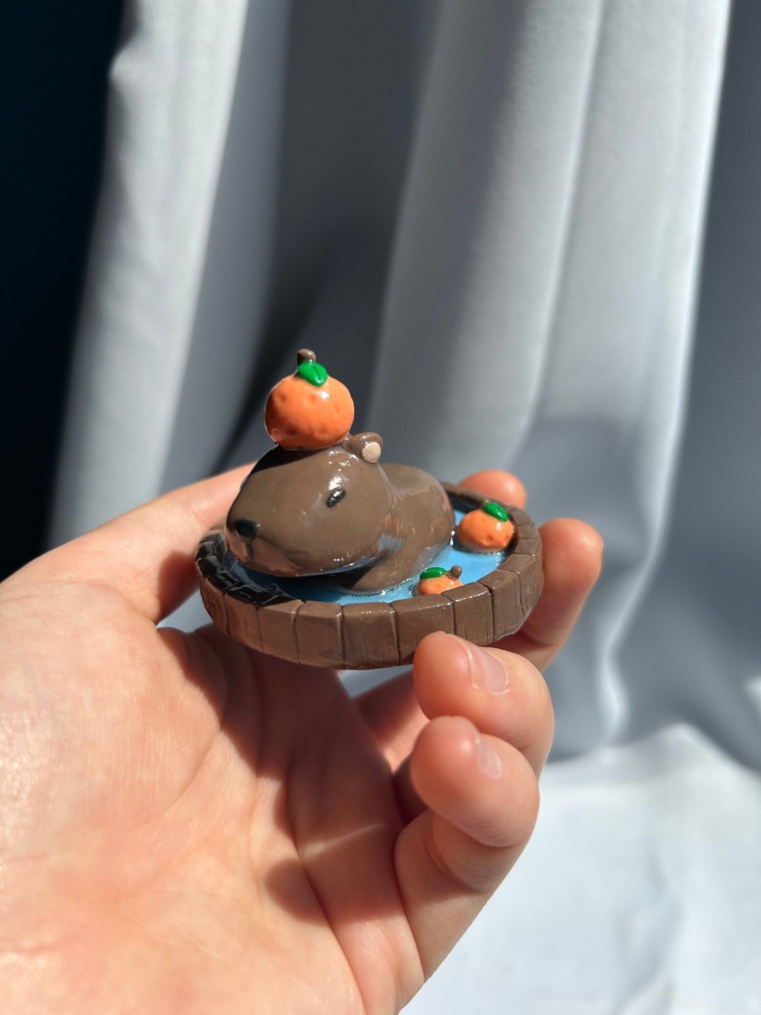 Capybara Mini Trinket Dish | Cute Capybara Desk Buddy | Clay Capybara ...