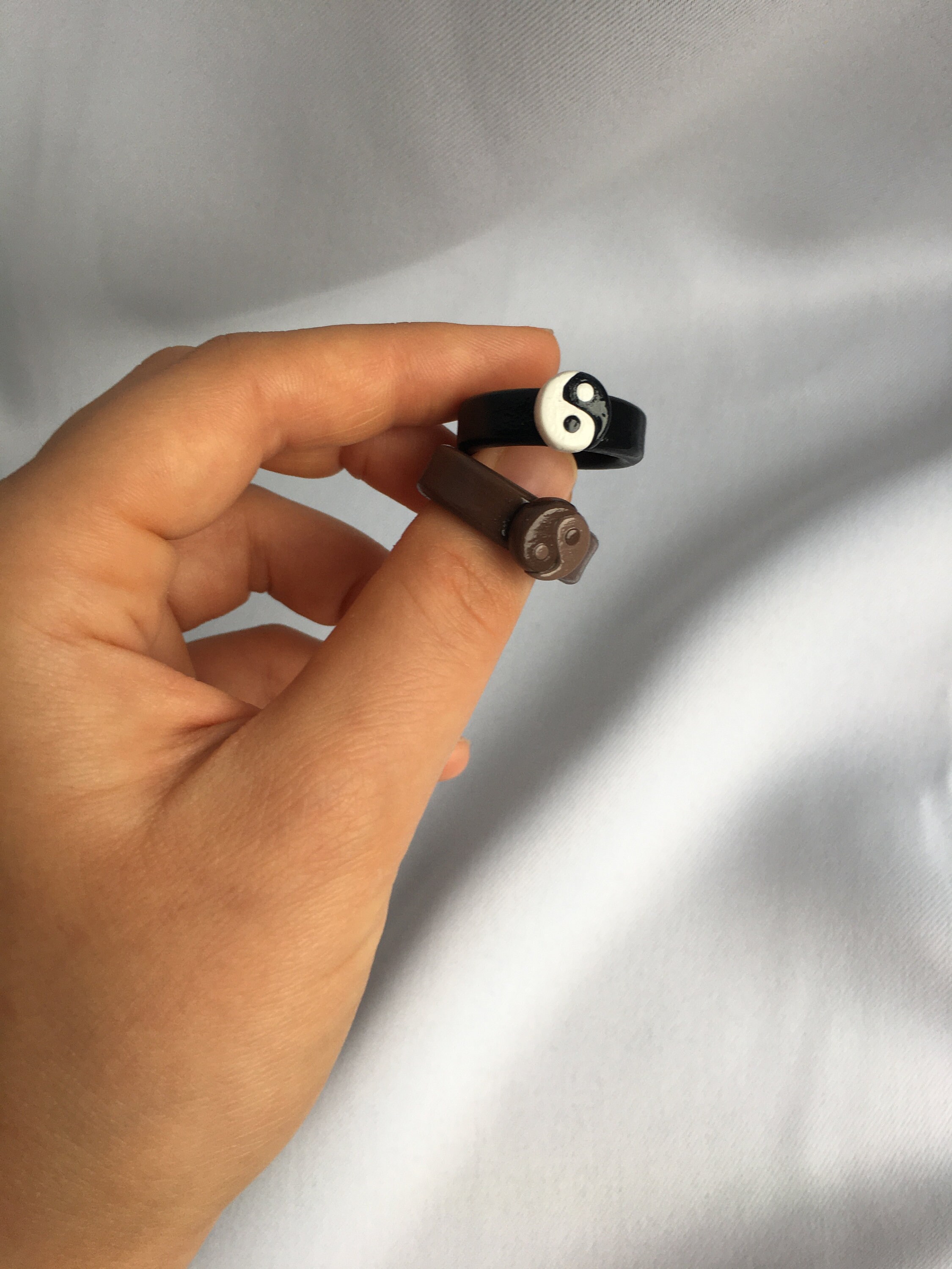 Chunky Clay Yin Yang Ring - Etsy