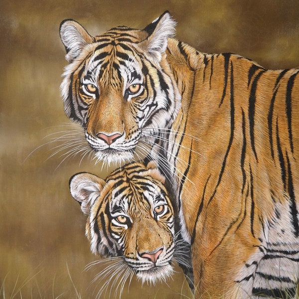 Tiger Silk Painting - Etsy