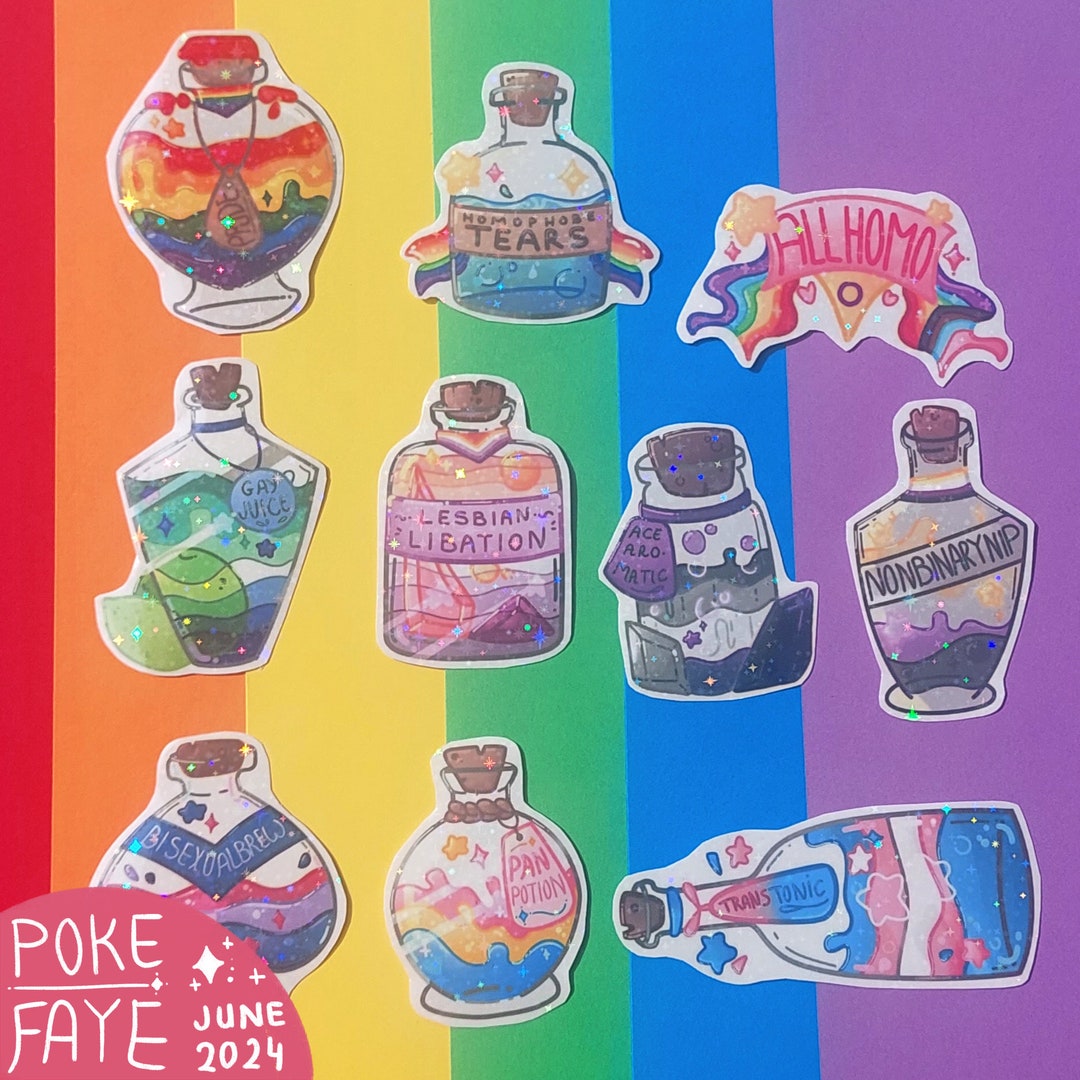 LGBTQIA+ Potion Pride Sticker - Dnd Themed Potion Pride Sticker - Etsy