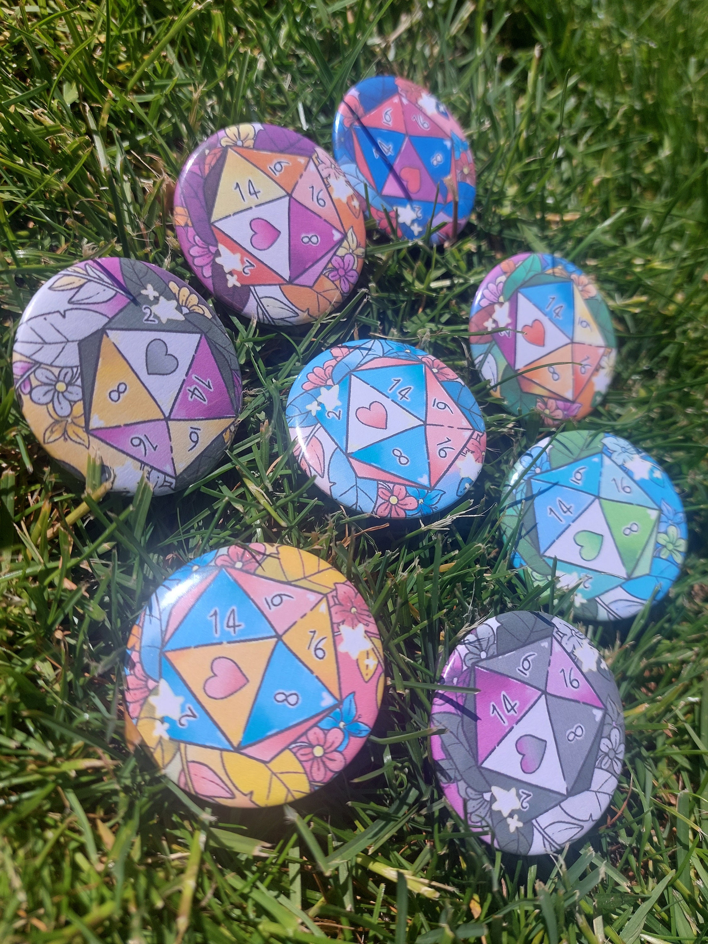 LGBTQIA D20 Dice Pride Button Dnd Themed Dice Pride Button - Etsy