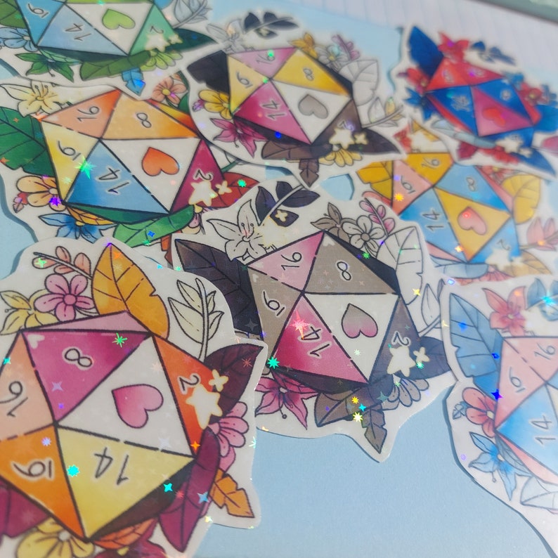 LGBTQIA D20 Dice Pride Sticker Dnd Themed Dice Pride - Etsy