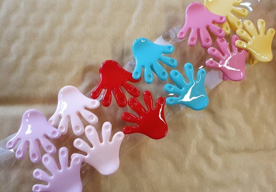 12x Novelty Hand Palm Fingers Shaped Colourful Plastic | Etsy