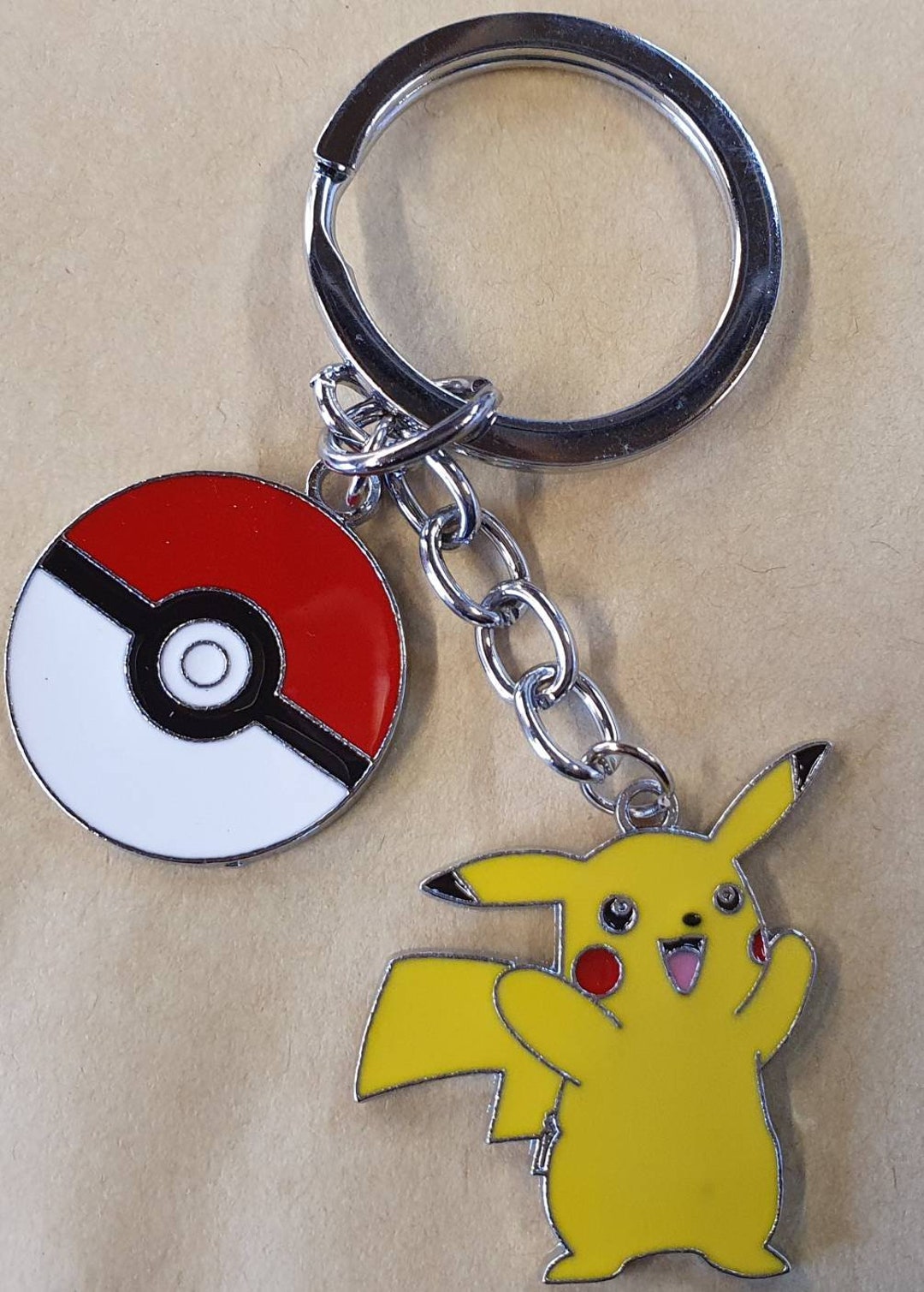 Pikachu & Pokeball Keyring Gift Idea - Etsy