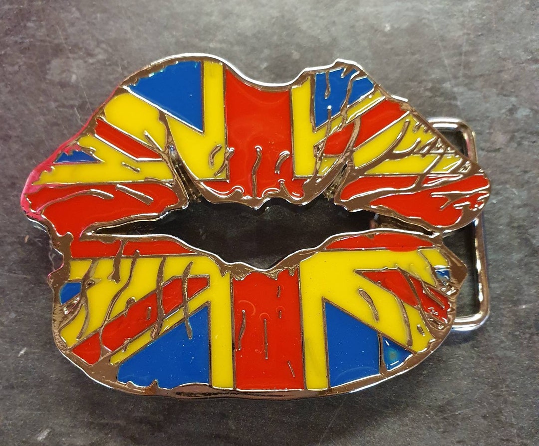 Arty Union Jack Flag Lips Patriotic Jubilee Metal Belt Buckle - Etsy UK