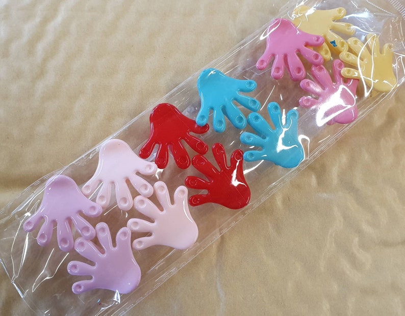 12x Novelty Hand Palm Fingers Shaped Colourful Plastic | Etsy