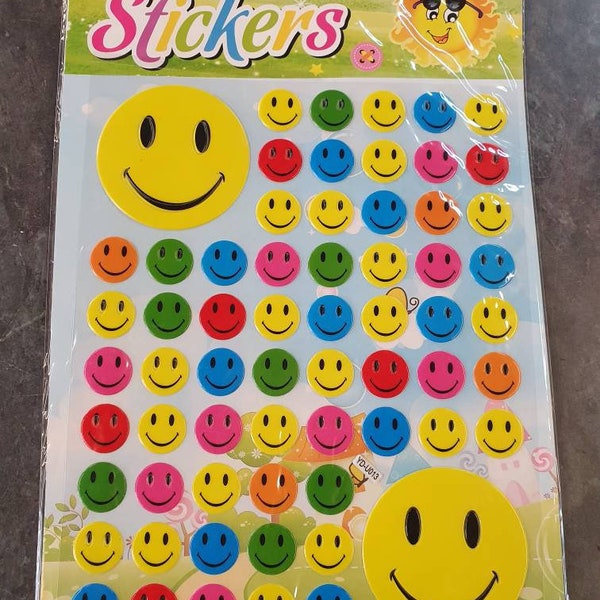 Large Smiley Face Stickers - Etsy