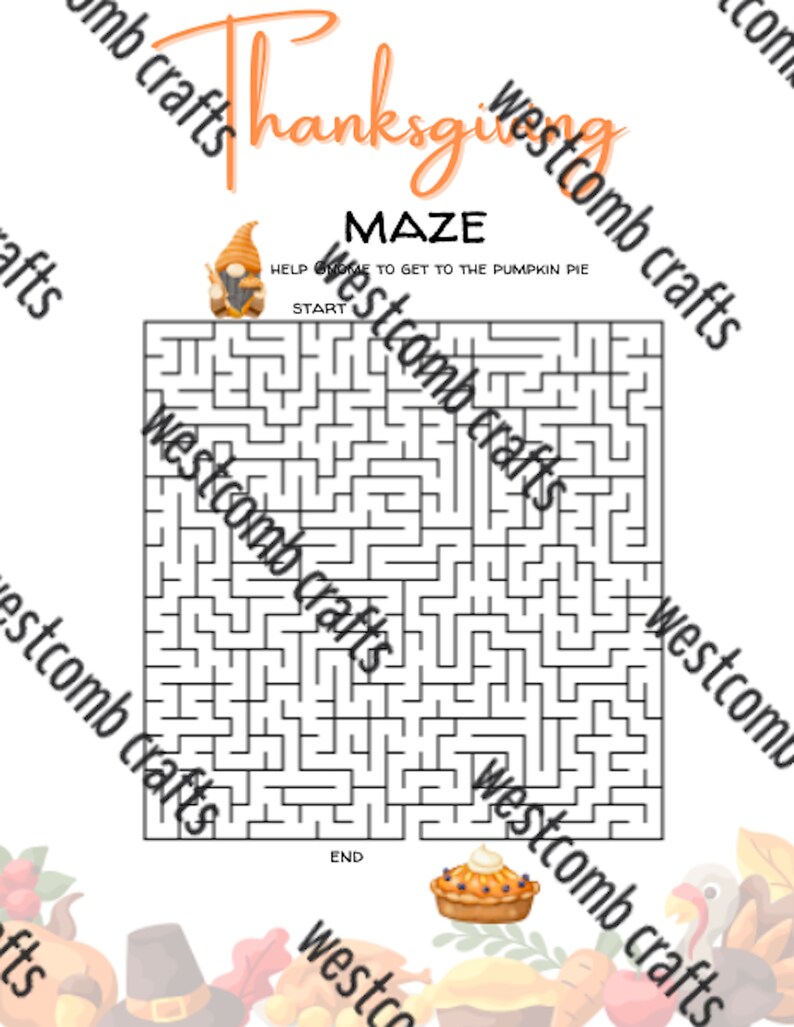 Printable Thanksgiving Puzzles, Games for Kids, Printable Thanksgiving ...