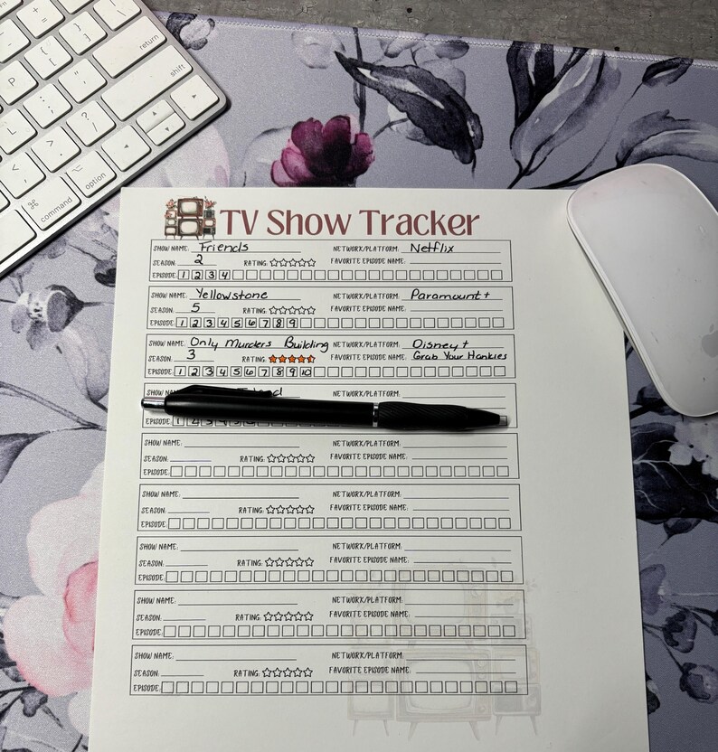 TV Show Tracker Printable, TV Show Watch List, Happy Planner, Goodnotes ...