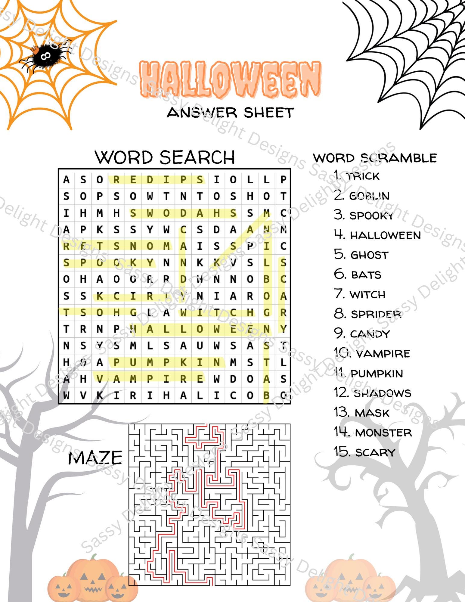 Printable Halloween Puzzles - Etsy
