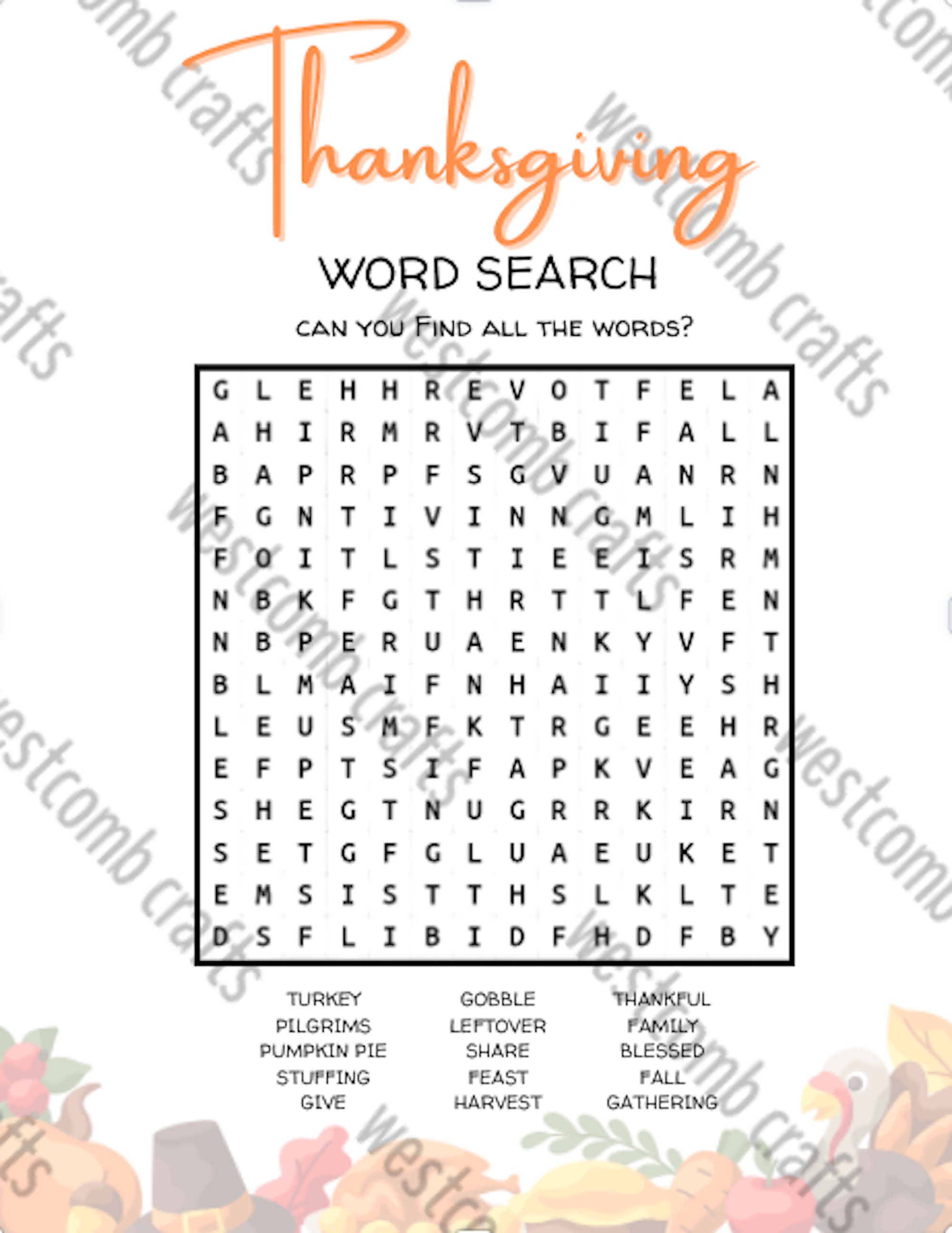Printable Thanksgiving Puzzles, Games for Kids, Printable Thanksgiving ...