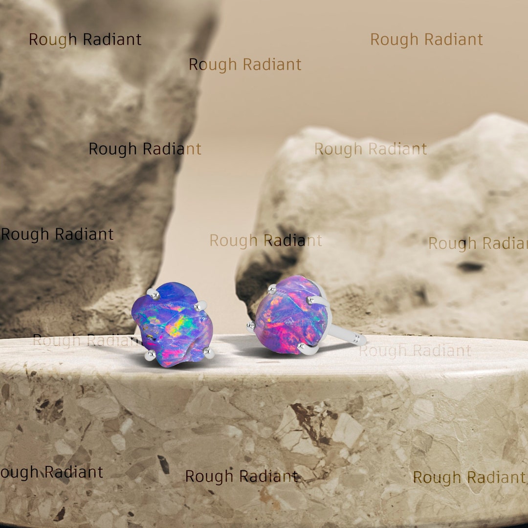 Beautiful Raw Lavender Opal Earring, Gorgeous Opal Earrings, Rough ...