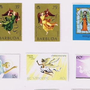 Printable Vintage Caribbean Angel Postage Stamps - Instant Download for ...