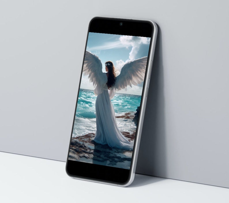 Angel iPhone Wallpaper Ai Digital Download Aesthetic Phone Background ...