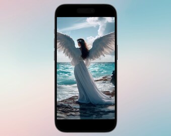 Angel Phone Wallpaper | Digital Download | Aesthetic Phone Background ...