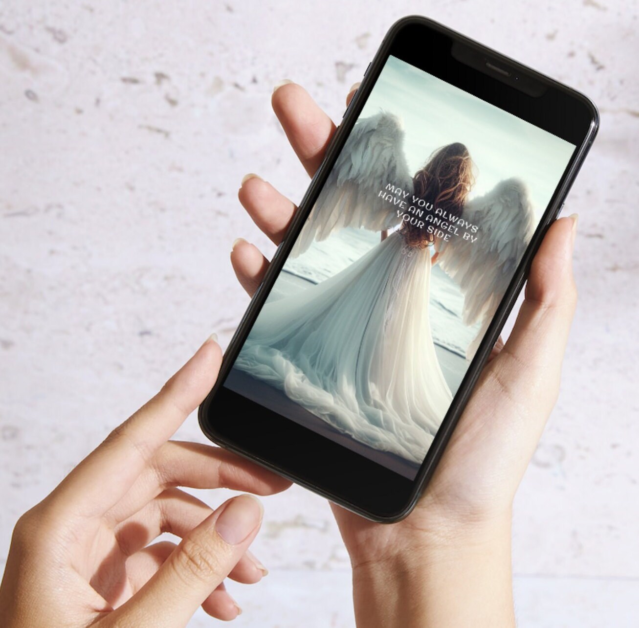 Angel iPhone Wallpaper Ai Digital Download Aesthetic Phone Background ...