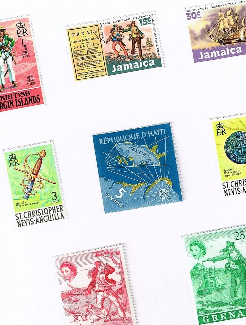 Printable Vintage Women Pirates Postage Stamps - Instant Download ...