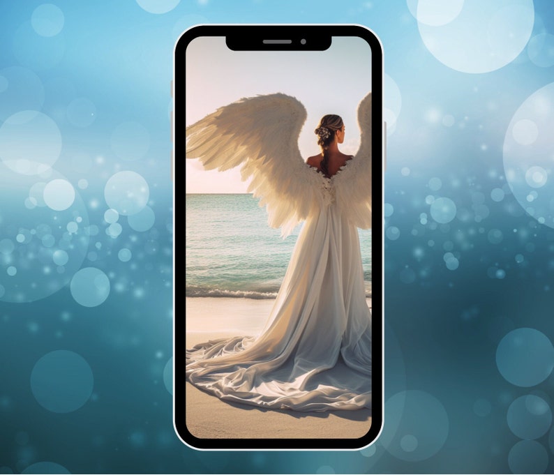 Angel iPhone Wallpaper Ai Digital Download Aesthetic Phone Background ...