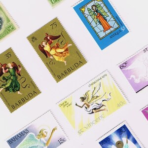 Printable Vintage Caribbean Angel Postage Stamps - Instant Download for ...
