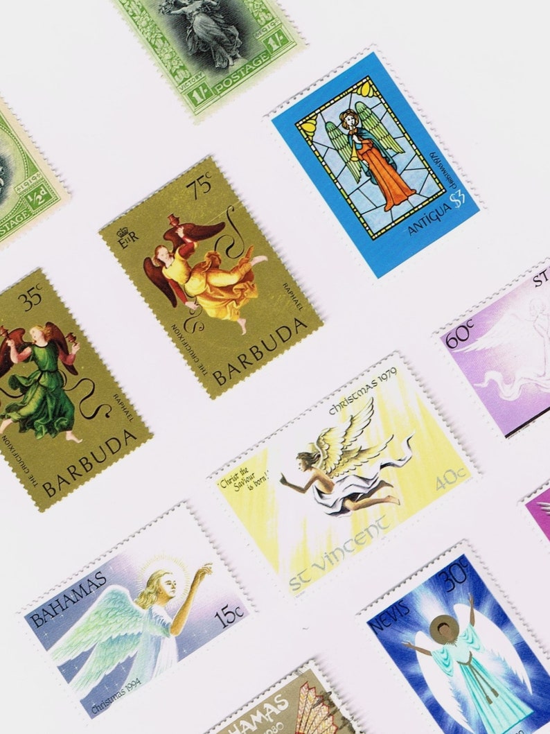 Printable Vintage Caribbean Angel Postage Stamps - Instant Download for ...