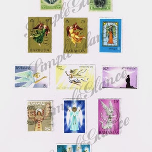 Printable Vintage Caribbean Angel Postage Stamps - Instant Download for ...