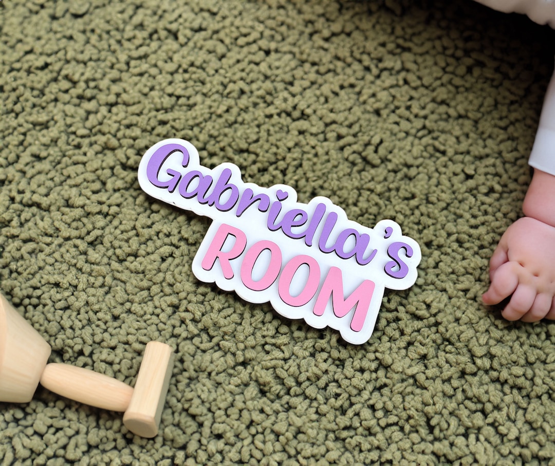 Room Sign for Door Kids L Outline Name Sign L Laser Cut Name Sign L ...