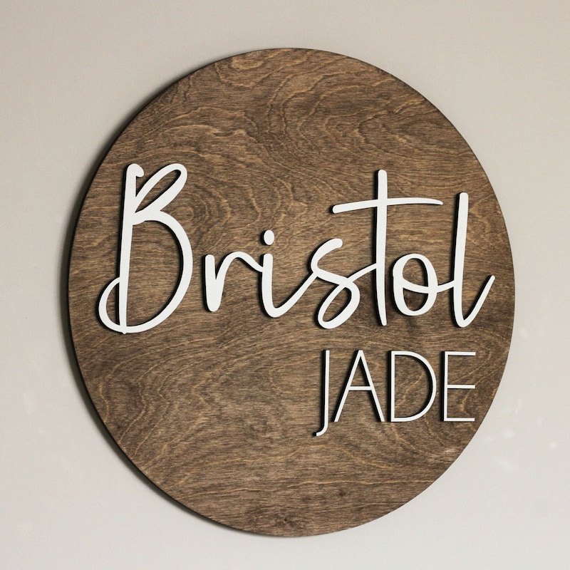 Wooden Circle Girl Name - Etsy