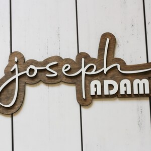 Wooden Outlined Name Sign L Nursery Name Sign L Custom Name Sign L 3D ...