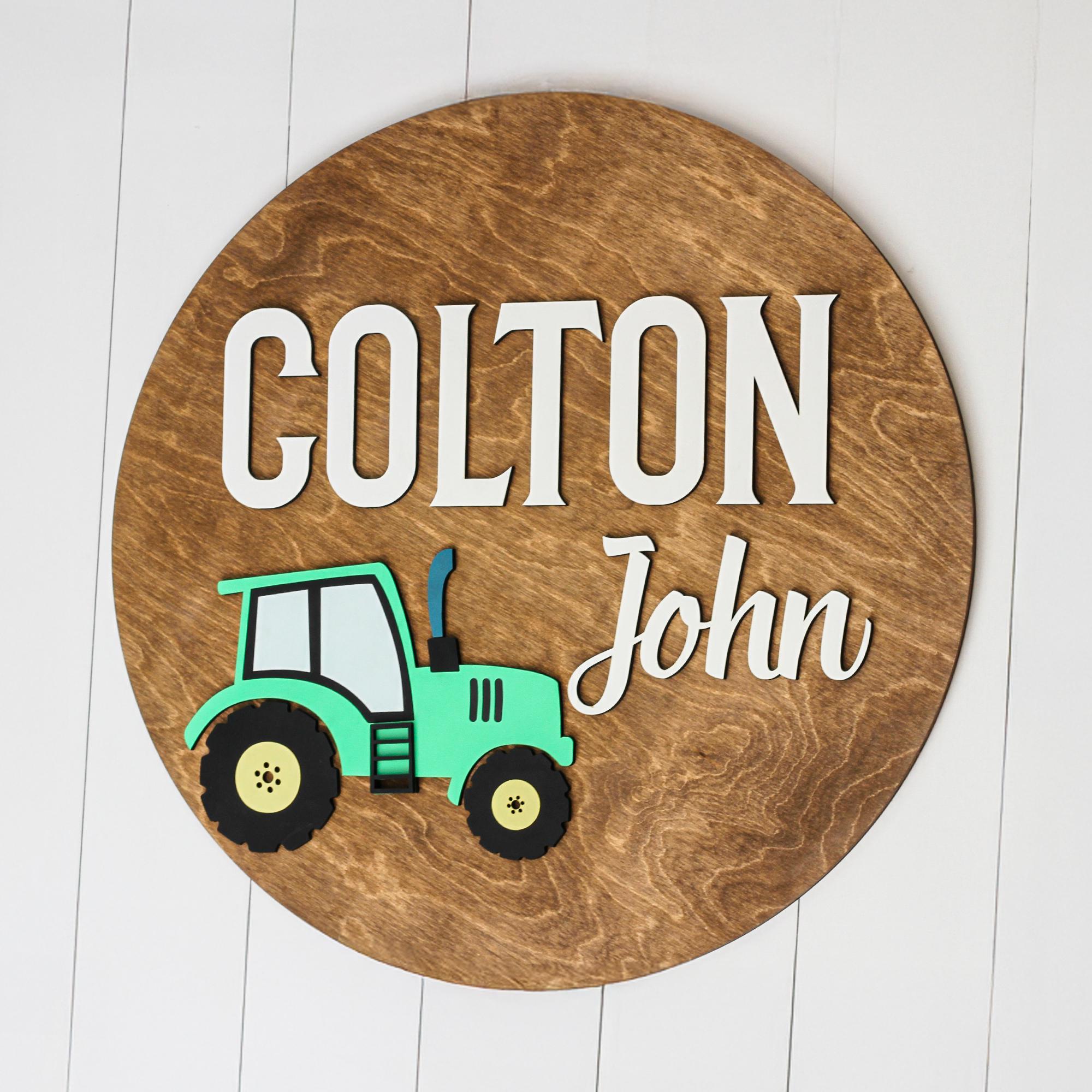 Personalized Tractor Nursery Sign: Farm Theme Wooden Name Plaque - Etsy