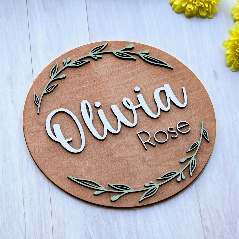 Name in Wood Round Sign - Etsy