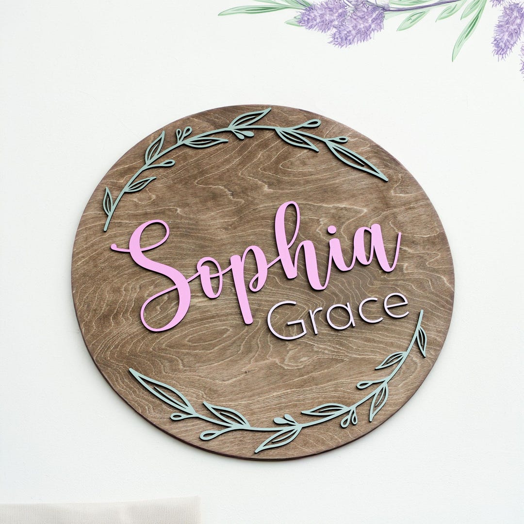 Custom Floral Name Sign for Nursery, Boho Baby Shower Decor, Above Crib ...