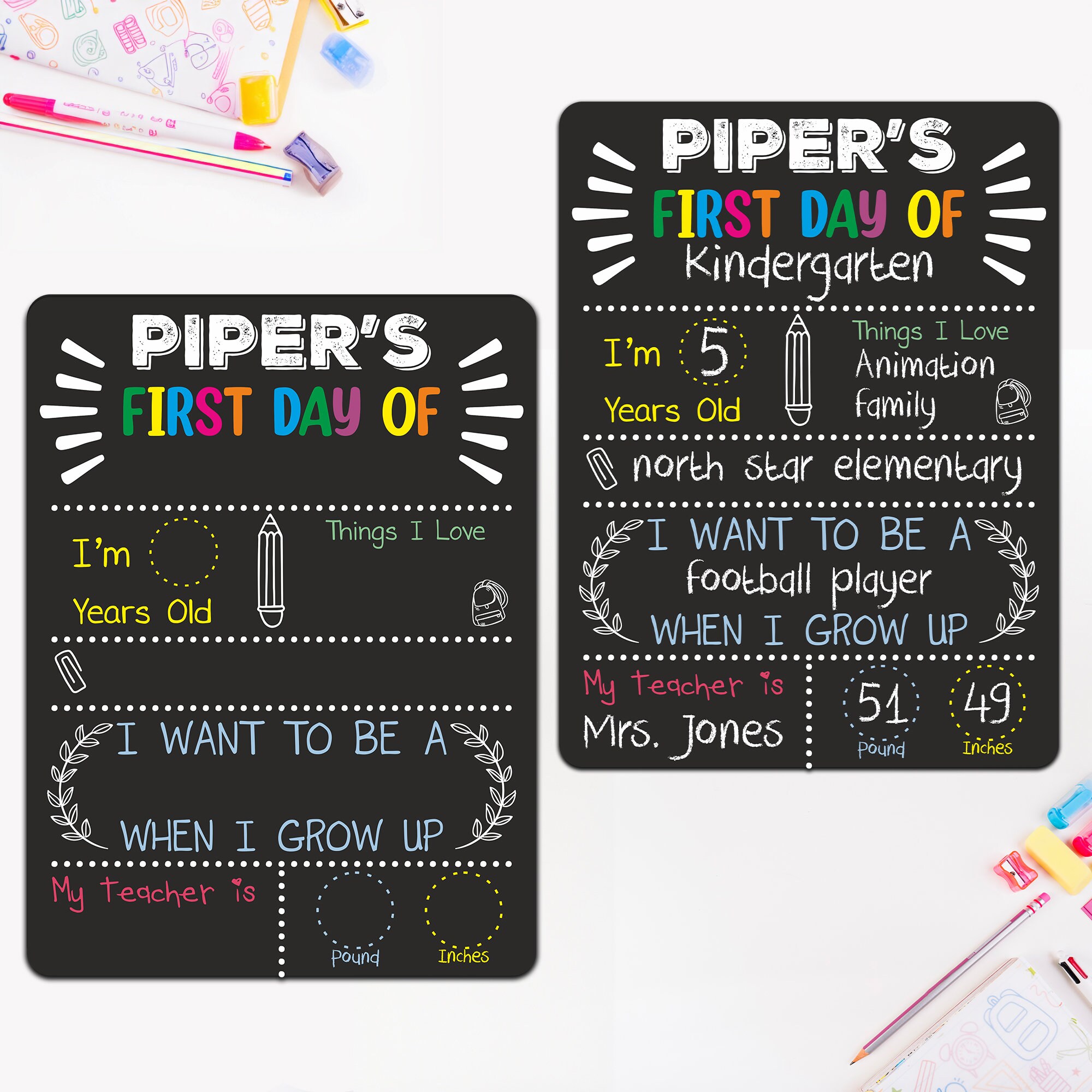 Reusable Chalkboard for First and Last Day of School Photos, Liquid ...