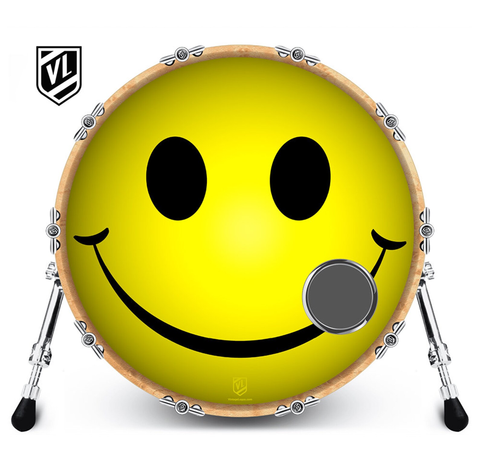 Custom Bass Drum Head With 4" Port Ring - Smiley - Etsy