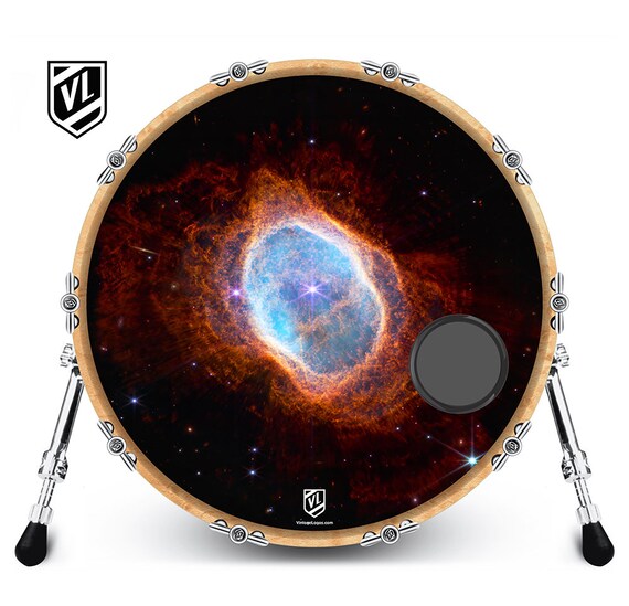 Custom Bass Drum Head With 4 Port Ring Ring Nebula - Etsy