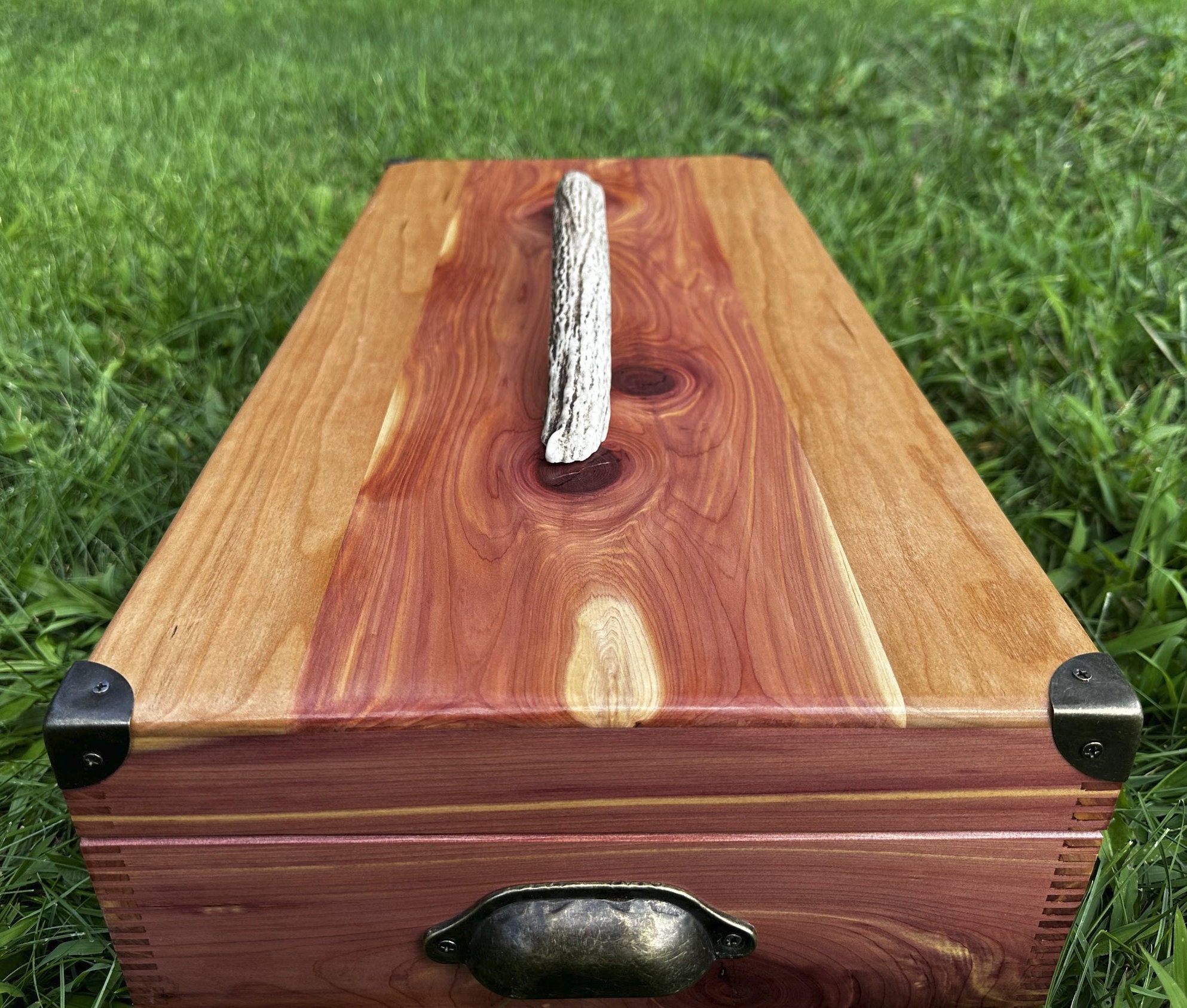 Red Cedar and Cherry Box Medicine Box Sacred Box Fan Box Cedar Feather ...